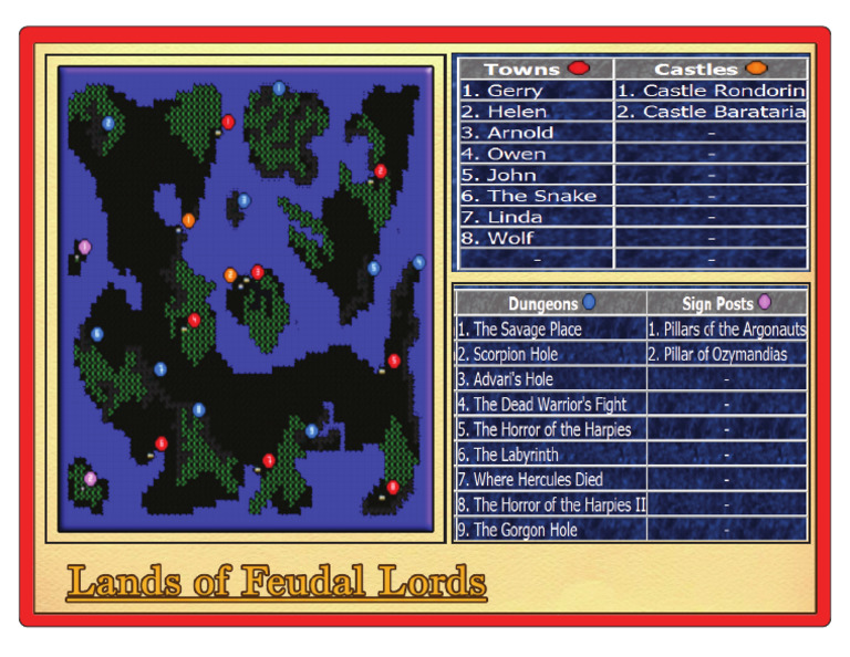 Ultima 1 - Large Map Continent 2 Reference Sheet | PDF