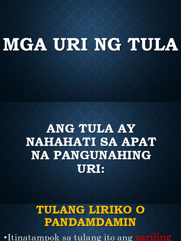Mga Uri NG Tula | PDF