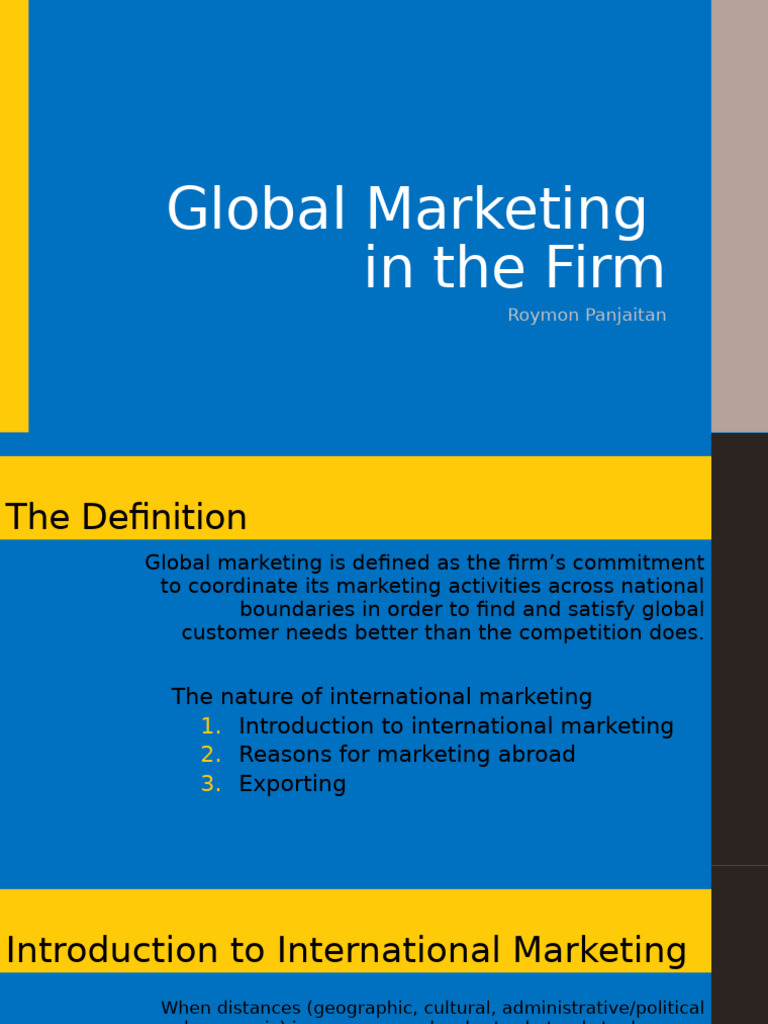 Global Marketing - Introduction | PDF