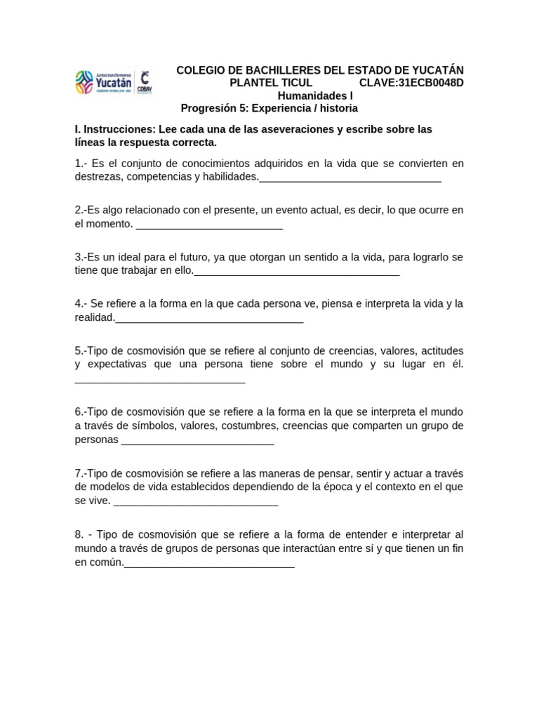 Progresión 5. Actividad de Repaso | PDF