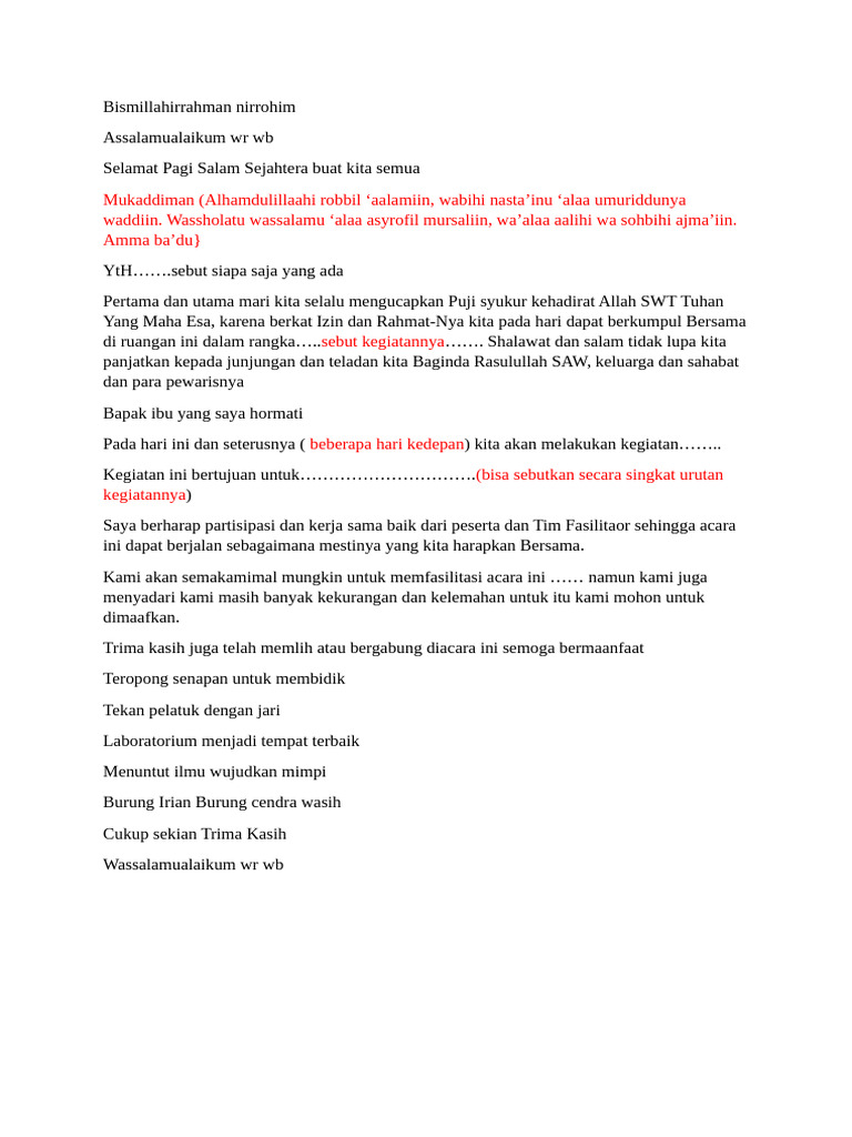 Contoh Sambutan | PDF