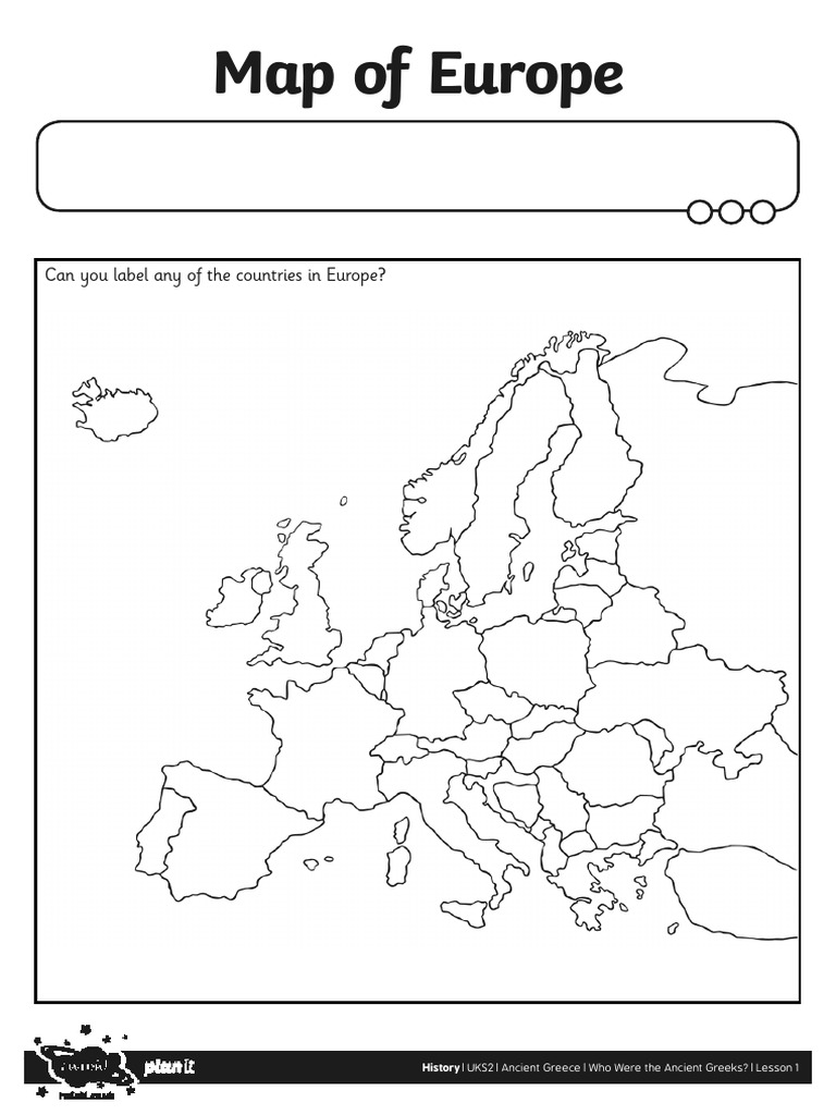 Lesson 1 Activity Sheet Blank Map of Europe | PDF