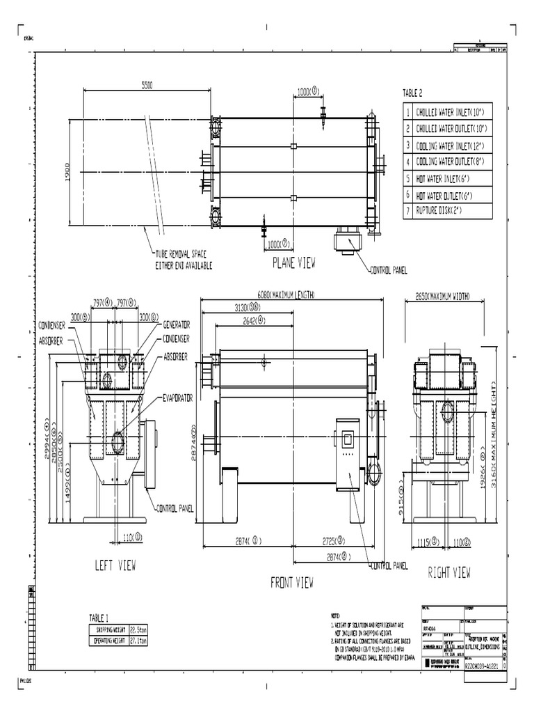 Chiller Outline Drawing - RFH066Y | PDF