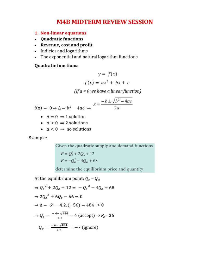 m4b Midterm Review Session | PDF