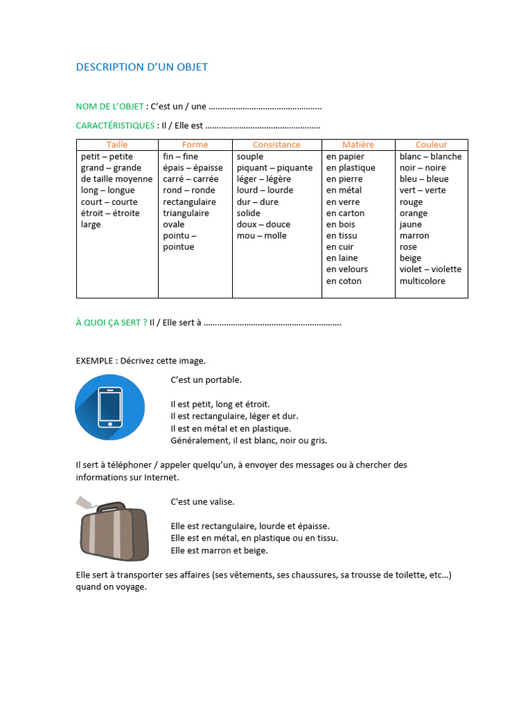 Décrire Un Objet | PDF