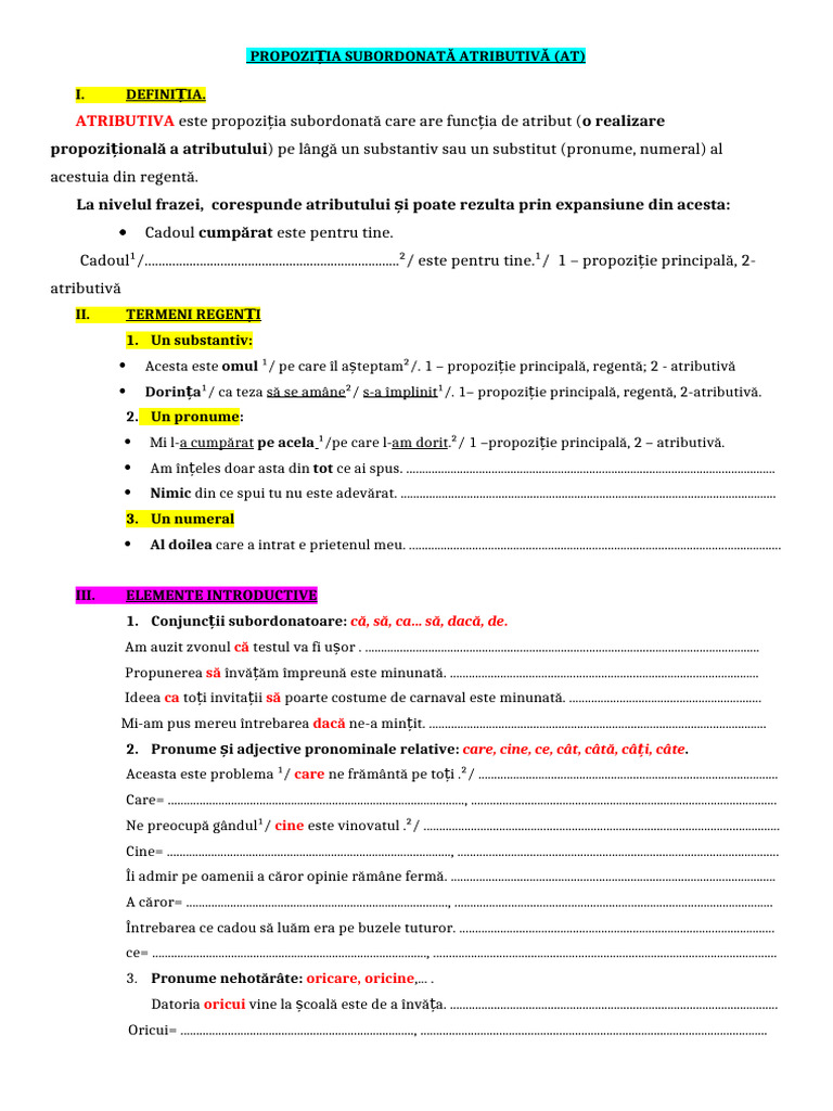 0 Propozitia Atributiva | PDF