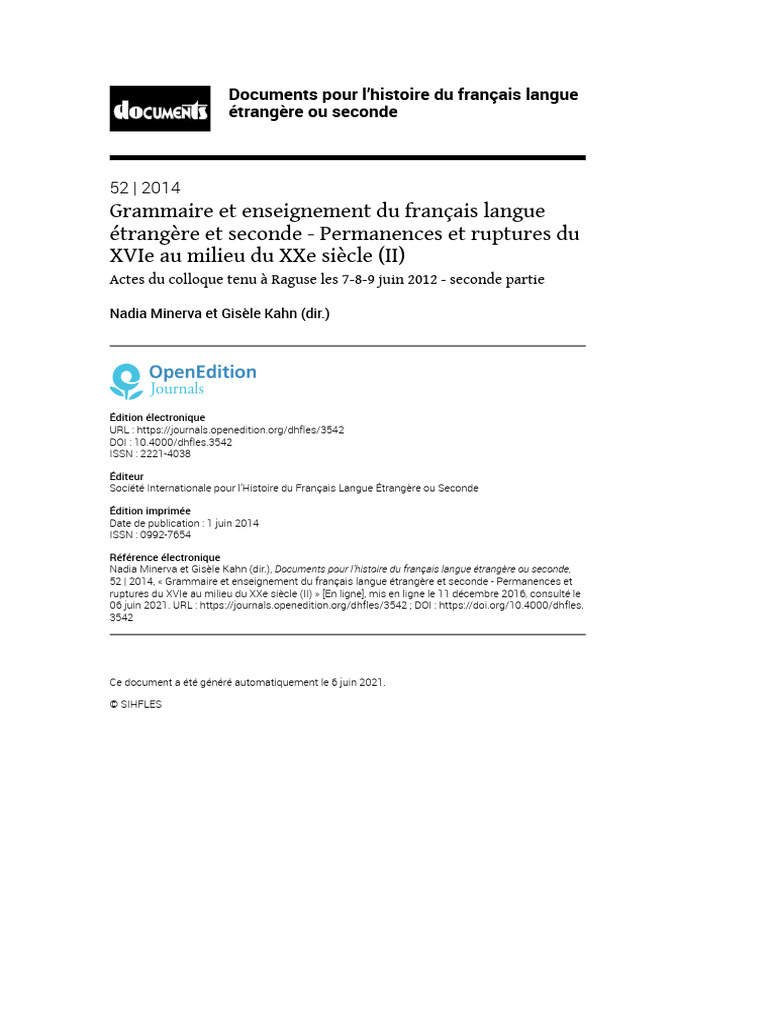 Grammaire Et Enseignement Du FLE | PDF