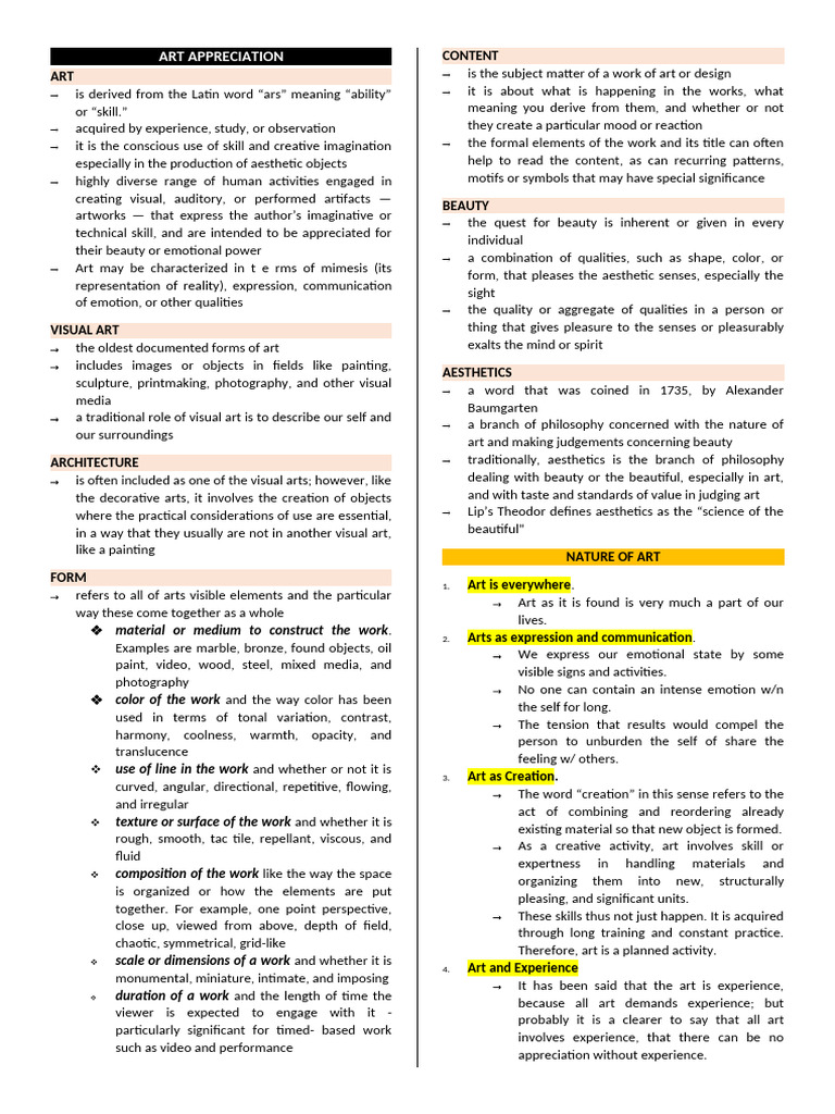 Art Appreciation Midterm | PDF