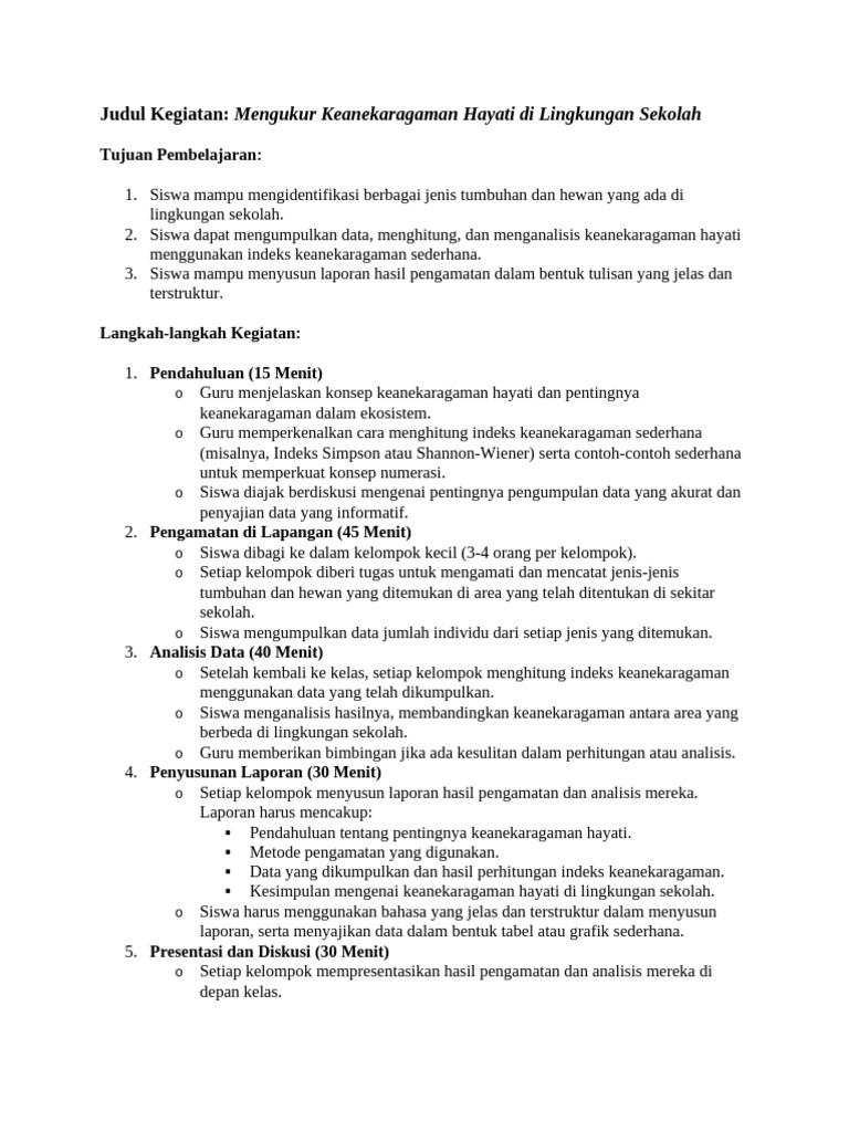 Contoh RPP Integrasi Litnum Dalam Pembelajaran | PDF