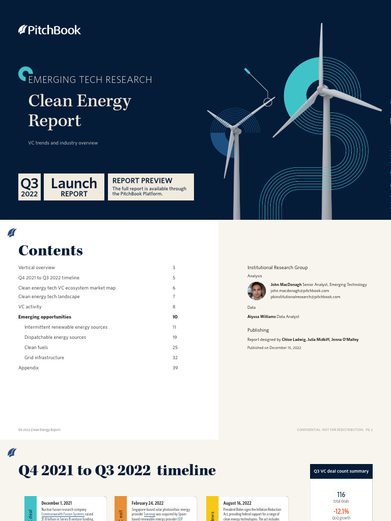 Q3 2022 Clean Energy Report Preview | PDF | Solar Power | Wind Power