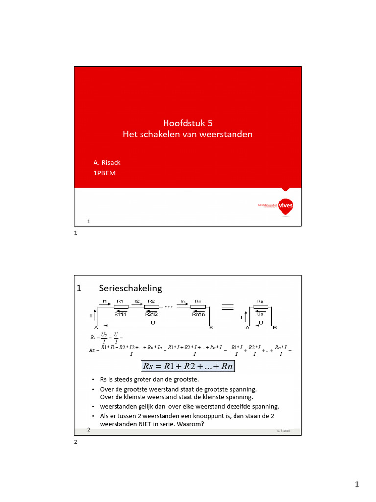 2C H5 Het Schakelen Van Weerstanden Deel1 | PDF