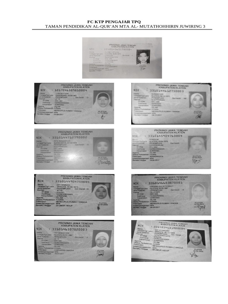 FC KTP Pengajar TPQ | PDF