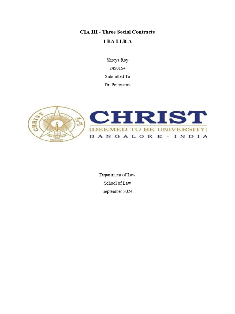 The three social contracts | PDF