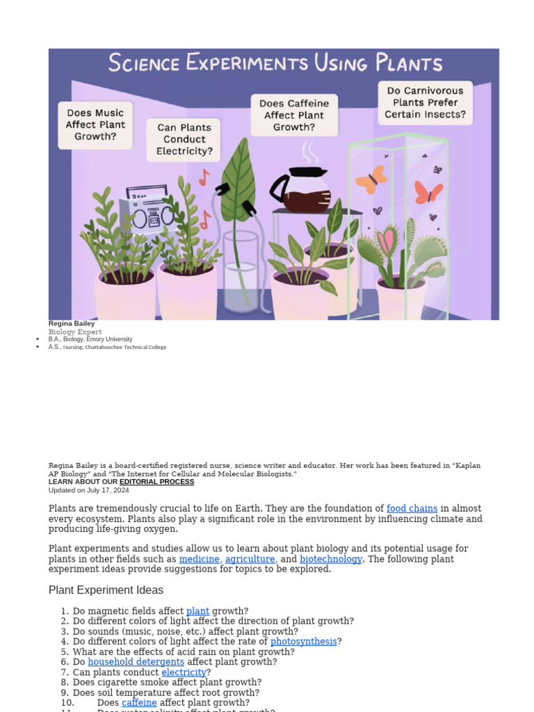 Plant Experiments | PDF
