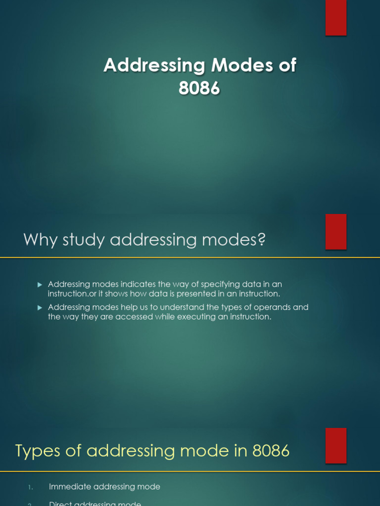 Addressing Modes Of 8086 Modii Pdf 