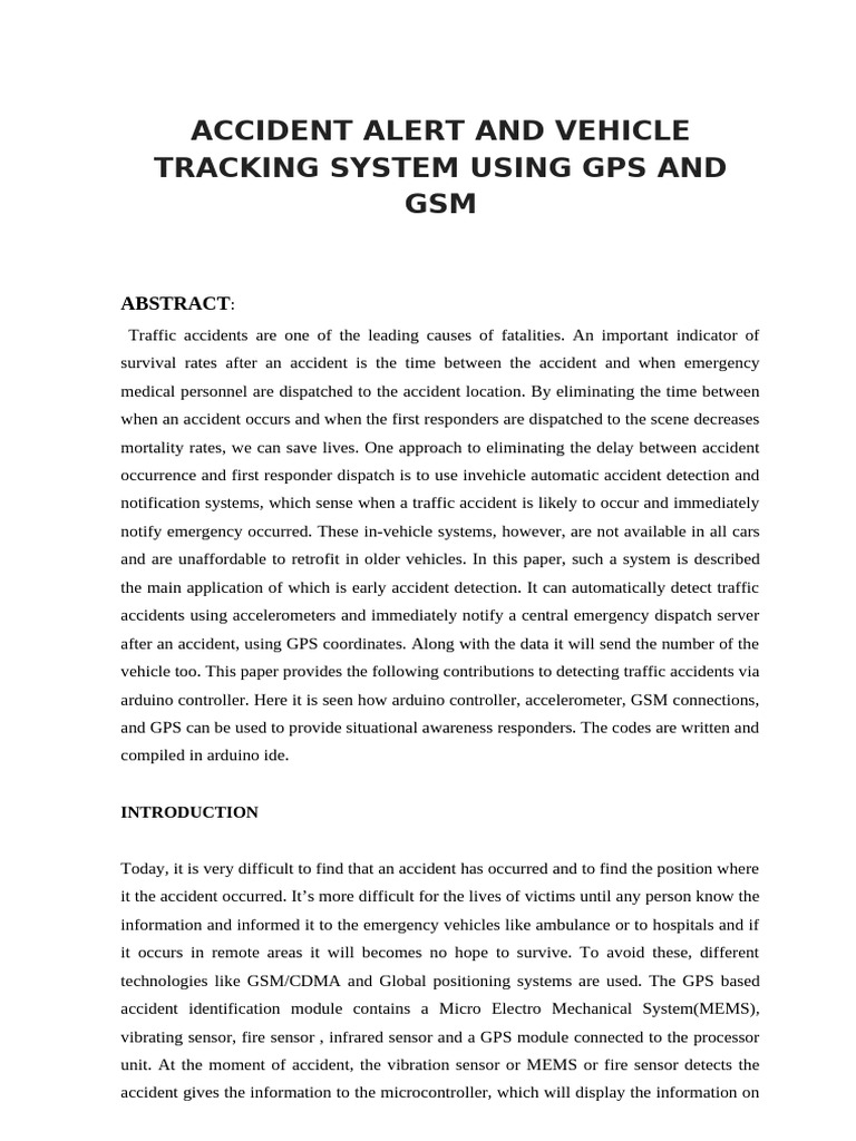 2k22 - RK - Rep - Accident Alert and Vehicle Tracking System Using Gps ...