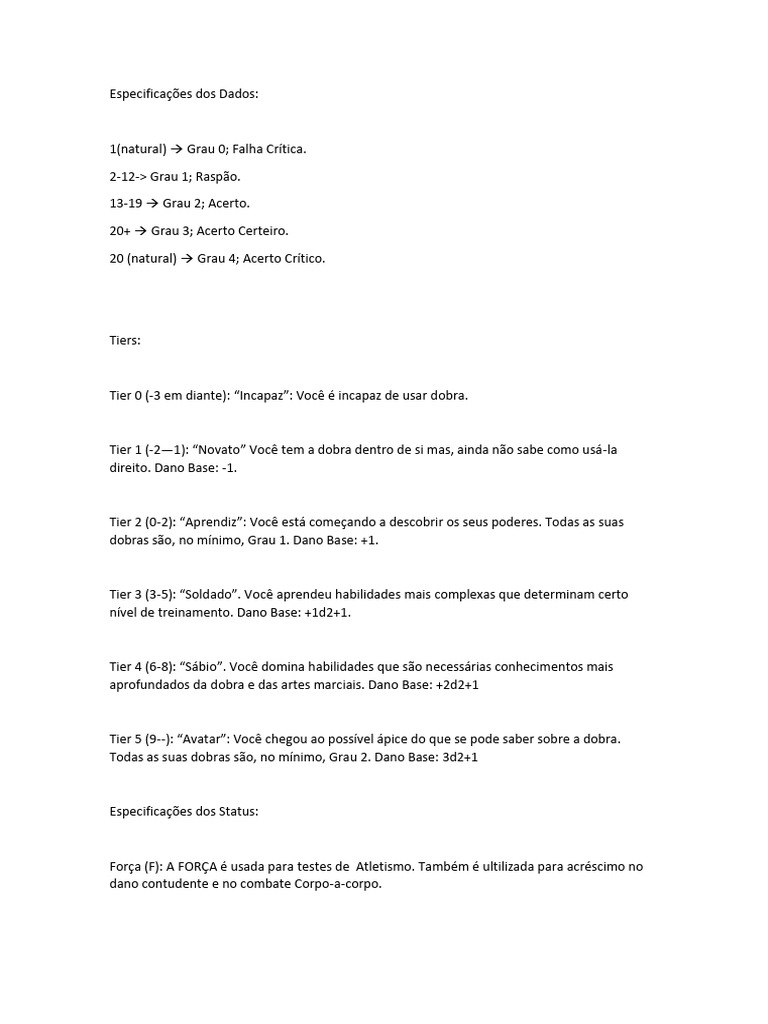 Avatar o Ultimo D20 | PDF