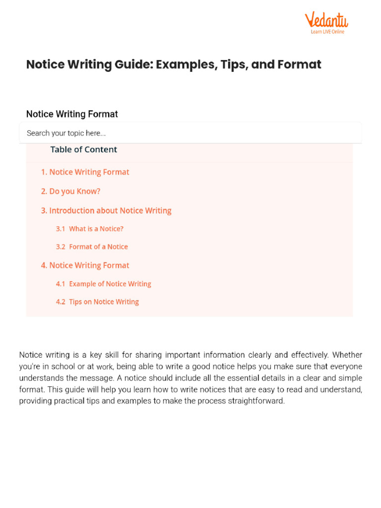 Notice Writing Guide_ Examples, Tips, and Format | PDF