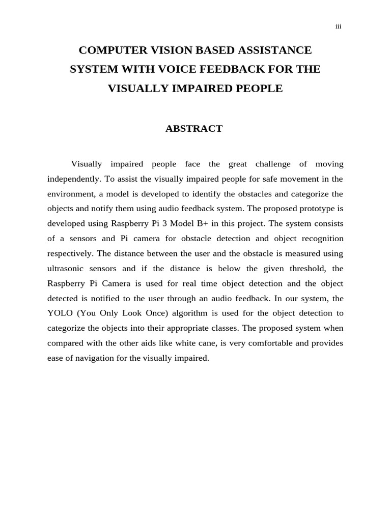 2k22 - RK - Rep - Computer Vision Based Assistance System With Voice ...