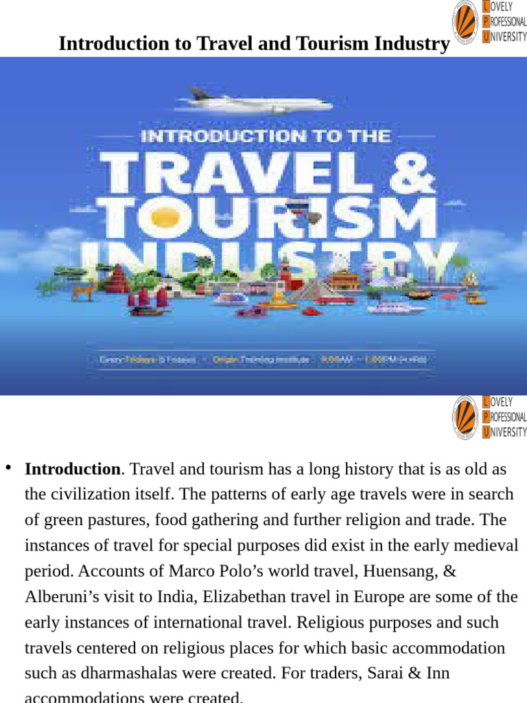 Unit 1 - Introduction To Travel and Tourism Industry | PDF