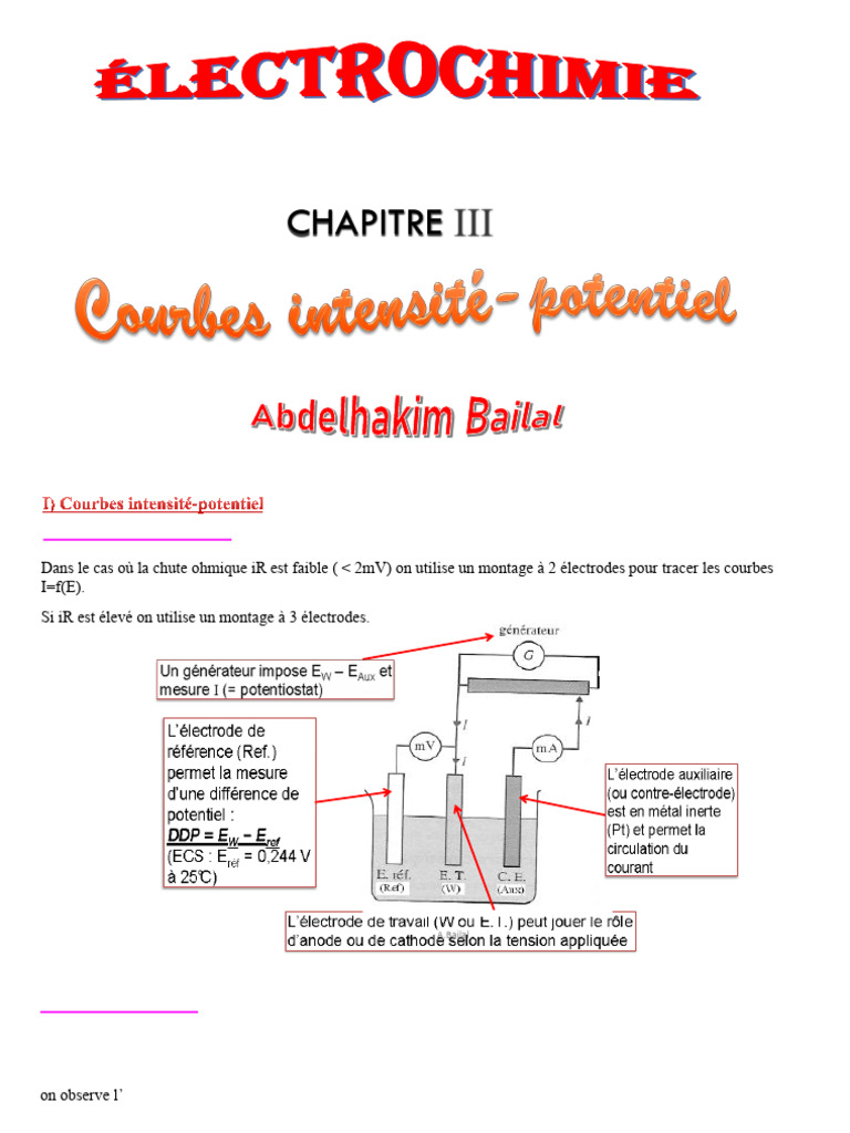 Chap III Electrochimie SMC S5 2024 | PDF