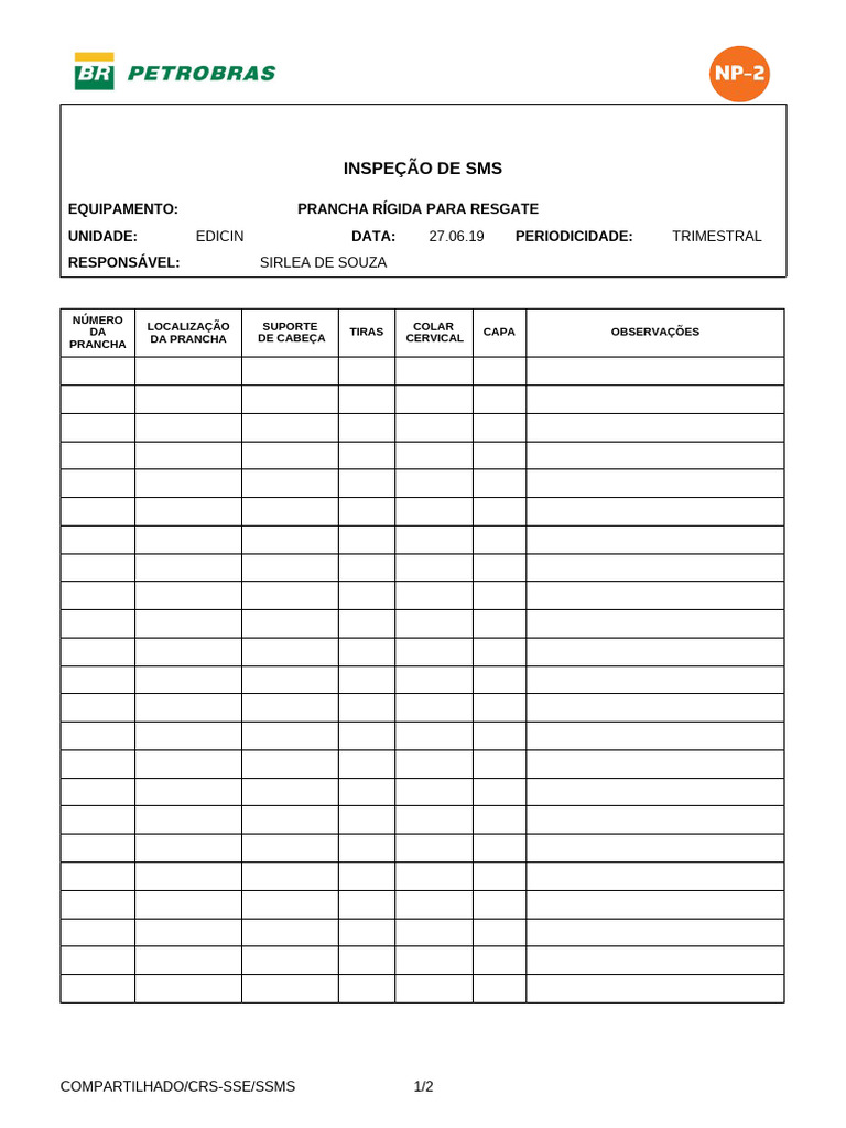 Prancha Rígida para Resgate - LV | PDF