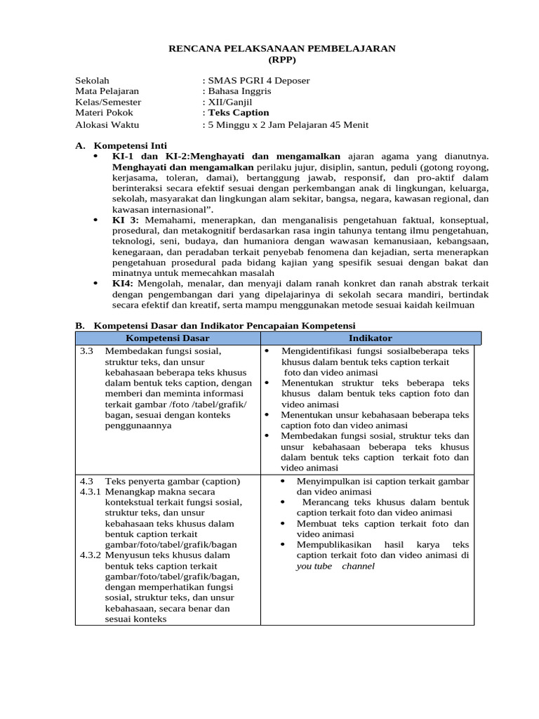 RPP CAPTION STEM | PDF