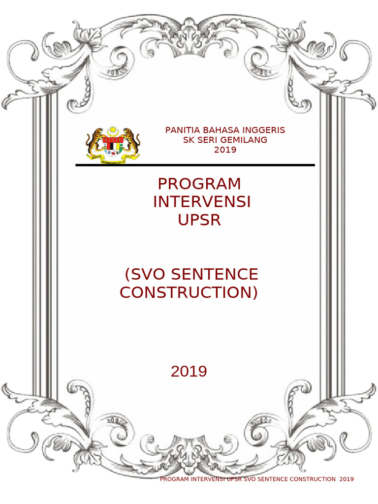 Proposal SVO SENTENCE CONSTRUCTION | PDF