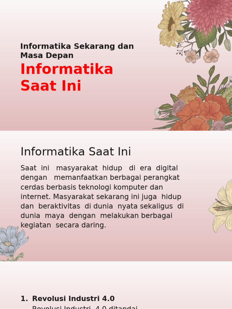 Informatika Sekarang Dan Masa Depan - Informatika Saat Ini | PDF