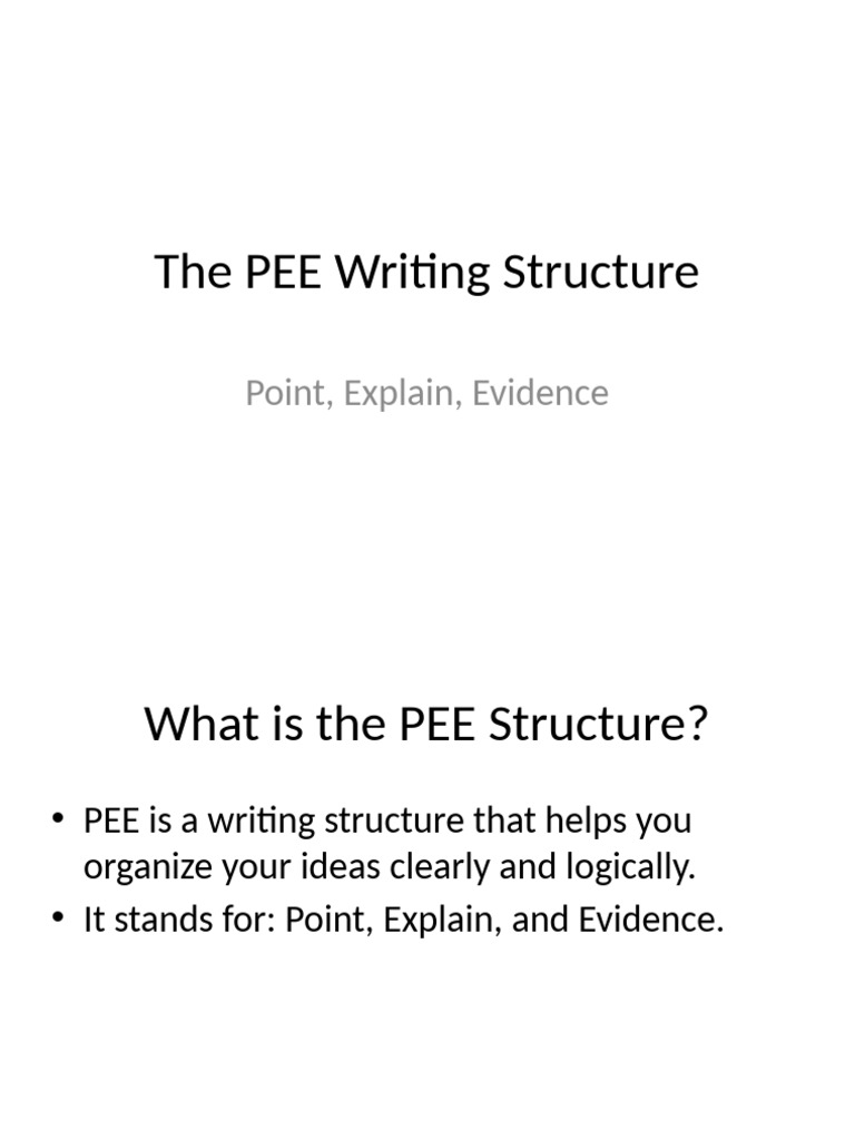 PEE Writing Structure Presentation | PDF