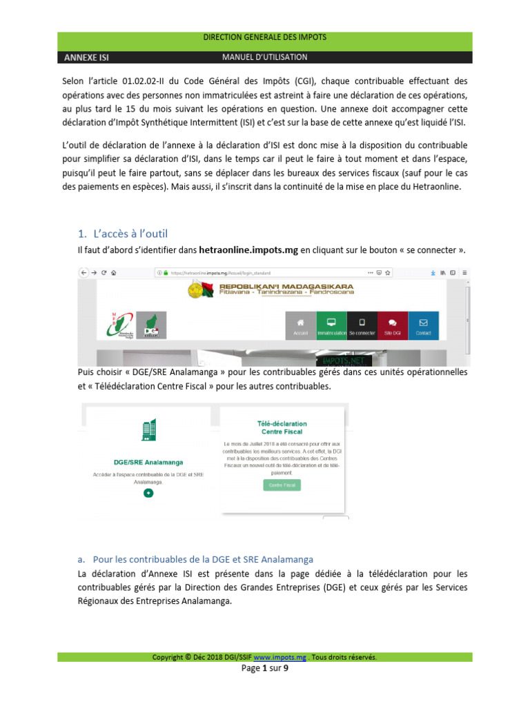 Annexe Isi Manuel | PDF