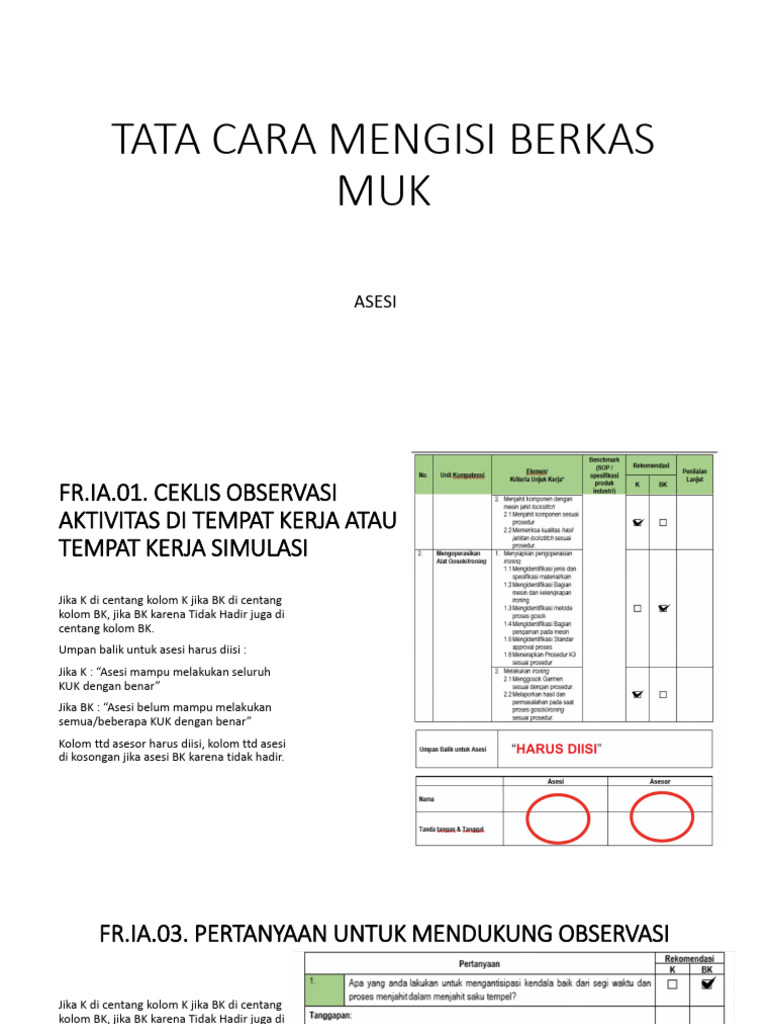 Tata Cara Mengisi Berkas Muk Asesi | PDF