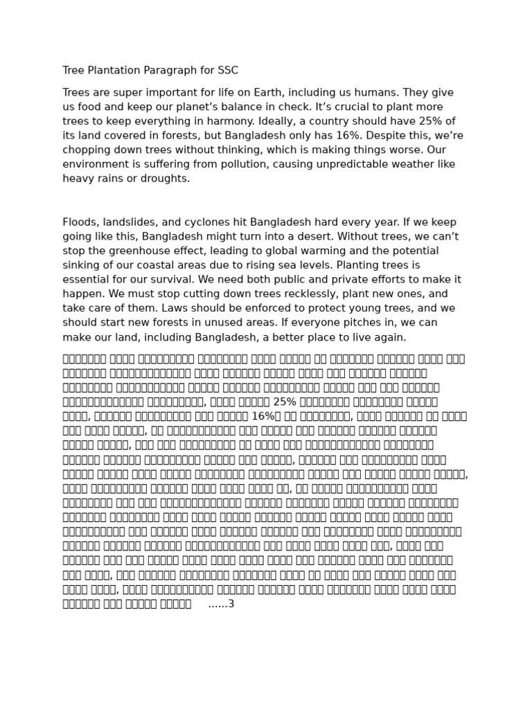 Tree Plantation Paragraph | PDF | Technology & Engineering