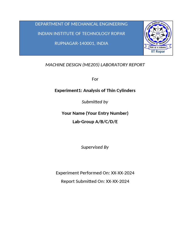 MEP205 - WordFormat - of - LabReport | PDF