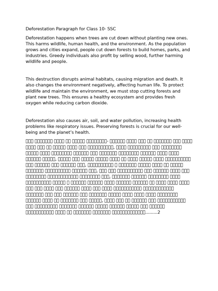 Deforestation paragraph | PDF
