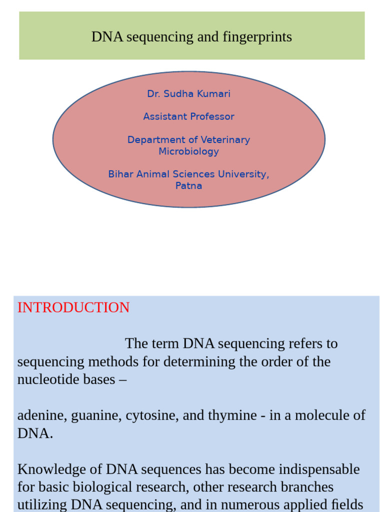 DNA Sequencing | PDF