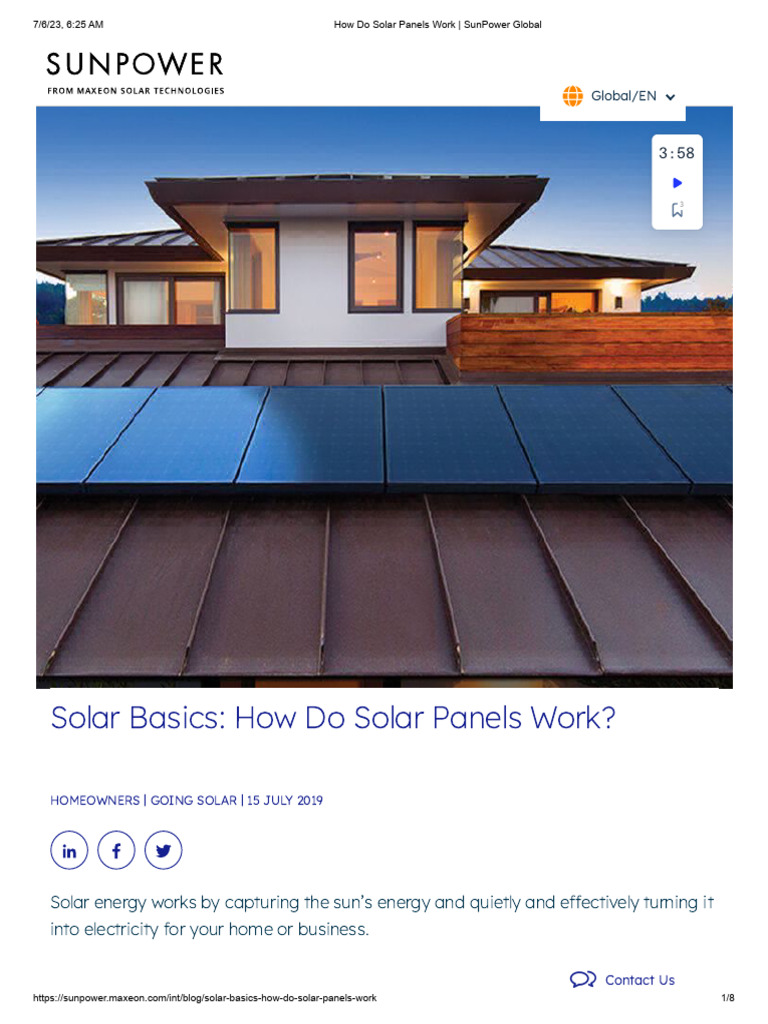 How Do Solar Panels Work - SunPower Global | PDF | Photovoltaic System ...