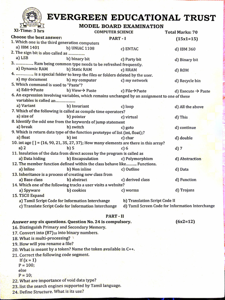 11th Computer Science EM Public Exam Model Question Paper English ... 11th Computer Science EM Public Exam Model Question Paper English ...
