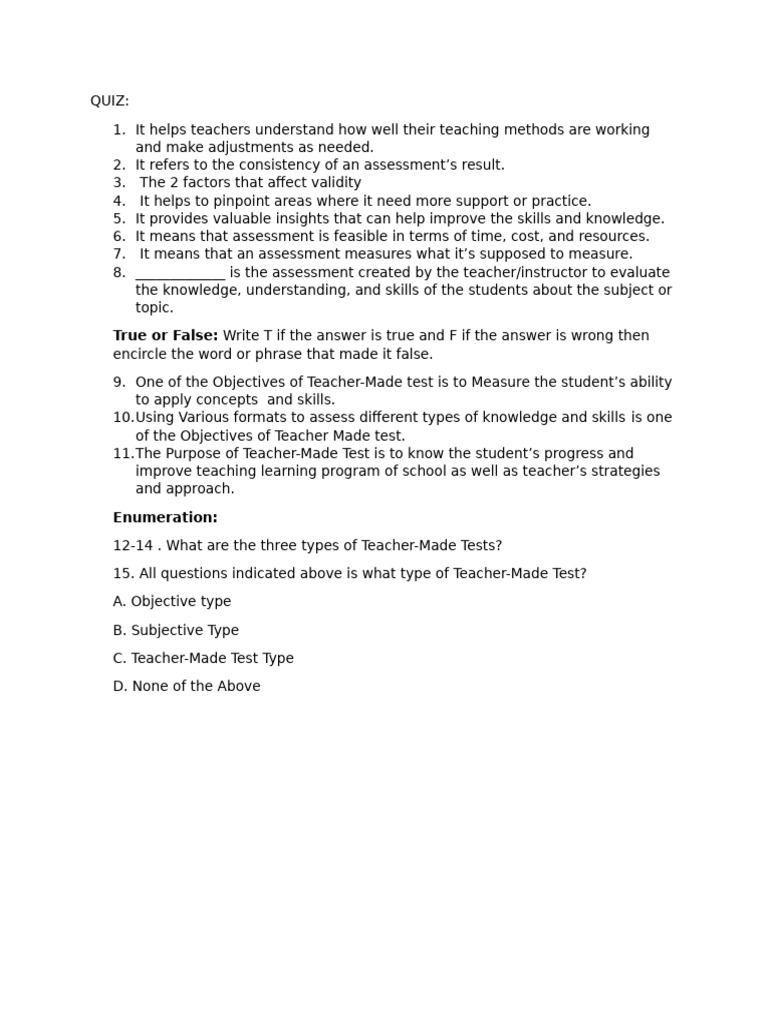 Understanding Teacher-Made Tests | PDF