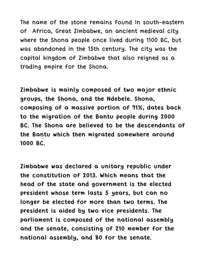 Zimbabwe Facts | PDF