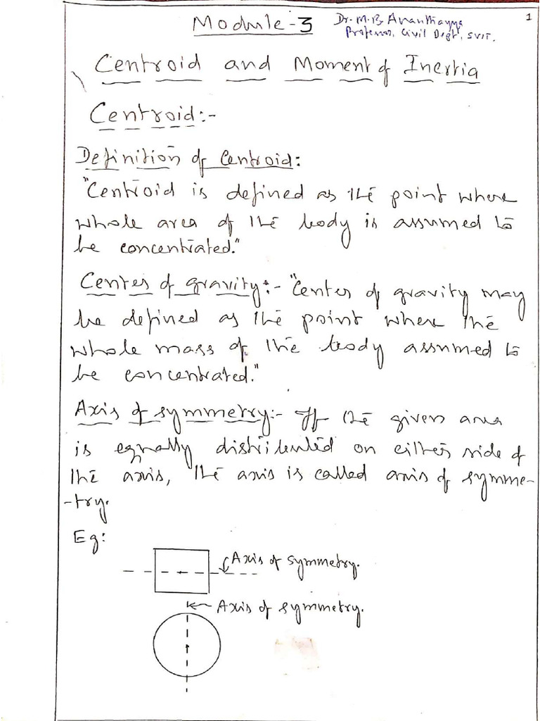 CENTROID AND MOMENT OF INERTIA | PDF