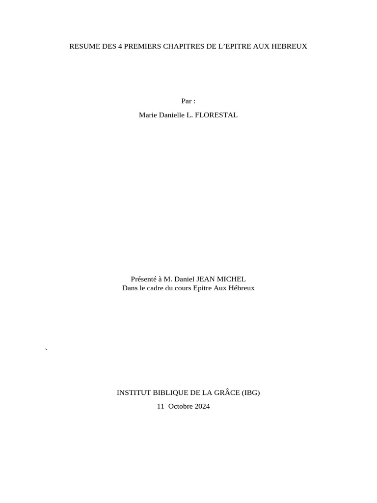 Resume Heb Chap 1 A 4-1 | PDF