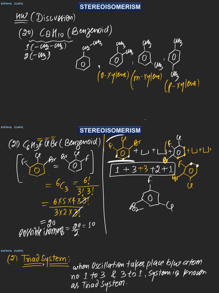 Stereoisomerism - L-01 (Class Notes) NJ - 247 | PDF