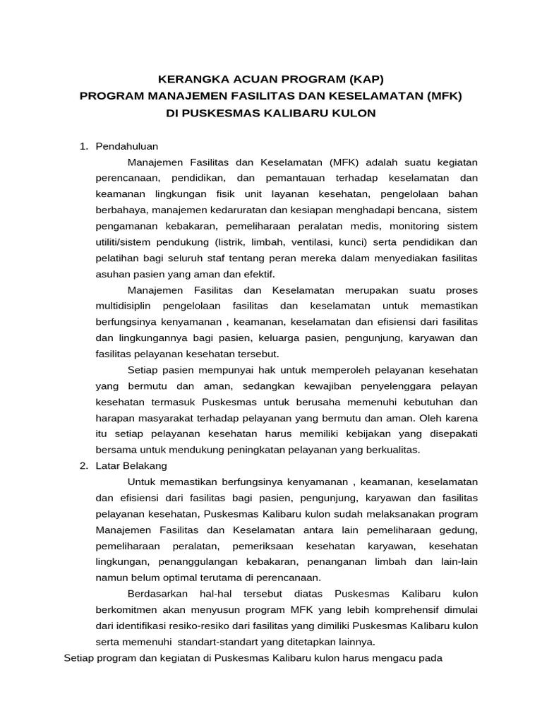 Kap MFK Kalibaru 2022 | PDF