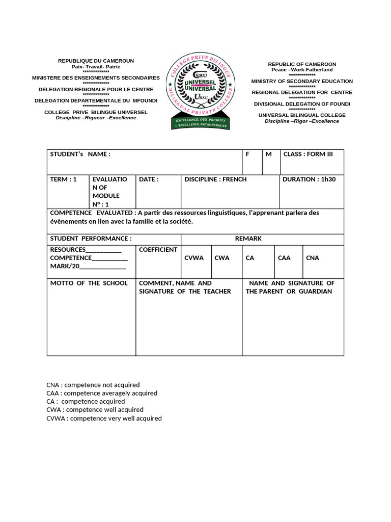 Discipline - Rigueur - Excellence Discipline - Rigor - Excellence | PDF
