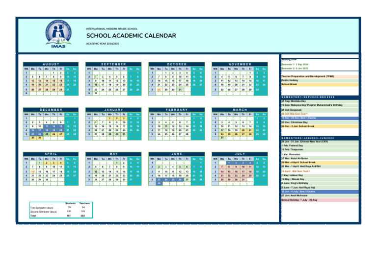 School Calendar 2024 - 2025 4 | PDF