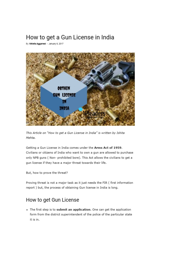 Getting A Gun License - Step by Step Procedure With Complete Guidelines ...