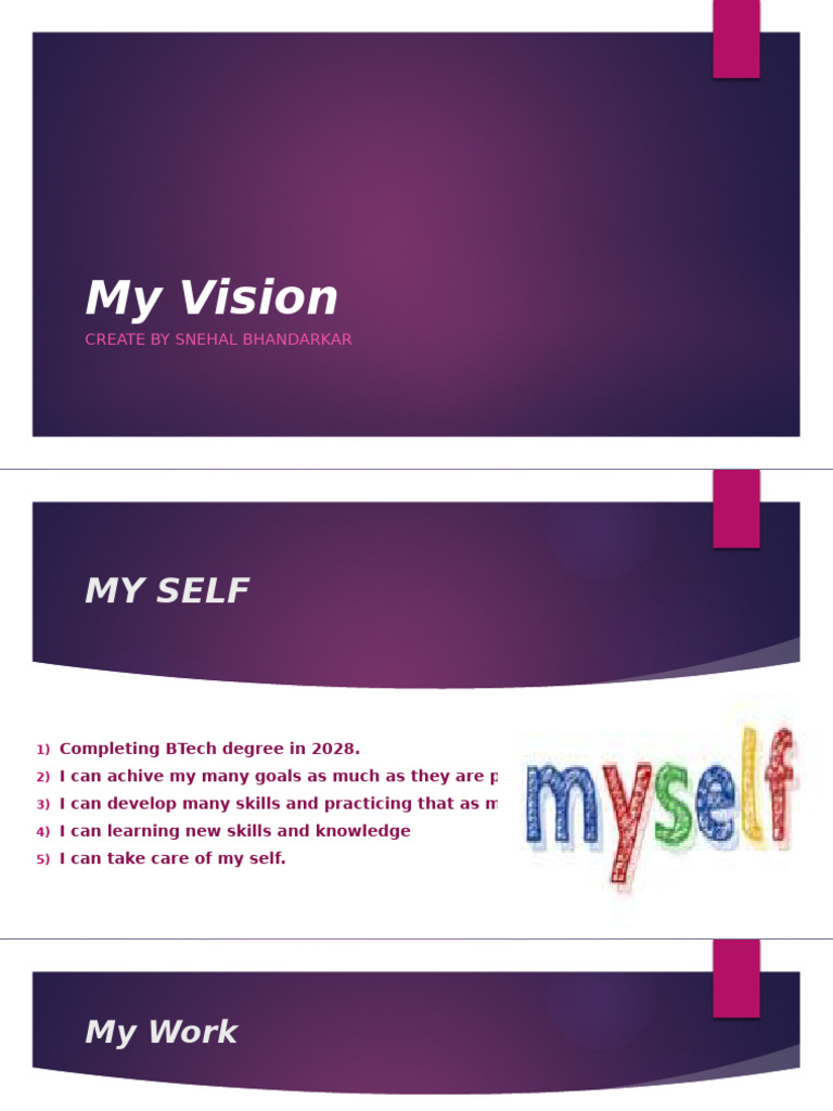 My Vision: Create by Snehal Bhandarkar | PDF
