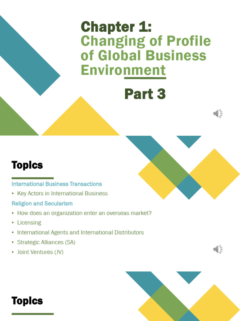 Changing of Profile of Global Business Environment - 3 of 6 | PDF