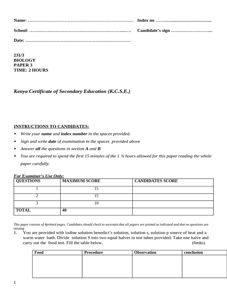 Biology Practical Exam 23 Questions | PDF